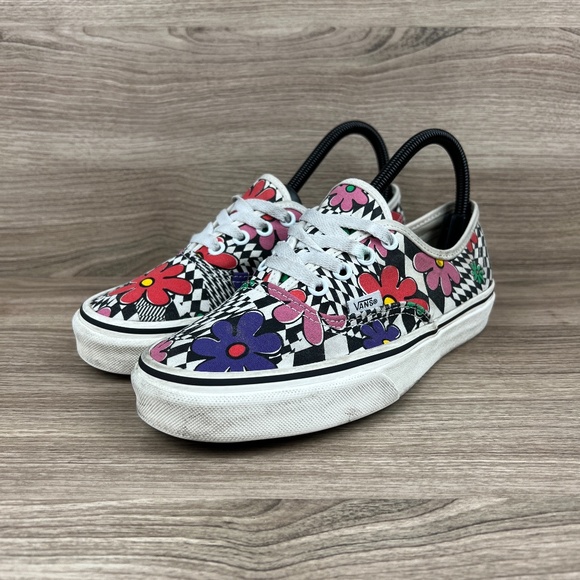 Vans | Shoes | Vans Authentic Checkerboard Flower Floral Sneakers ...